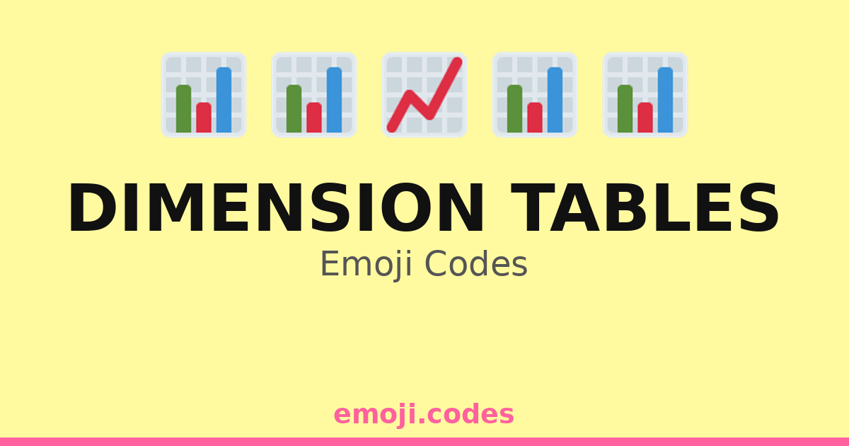 Dimension Tables Emoji Codes 📈📊📚🔍🗂️ — 190 Combinations to Copy & Paste