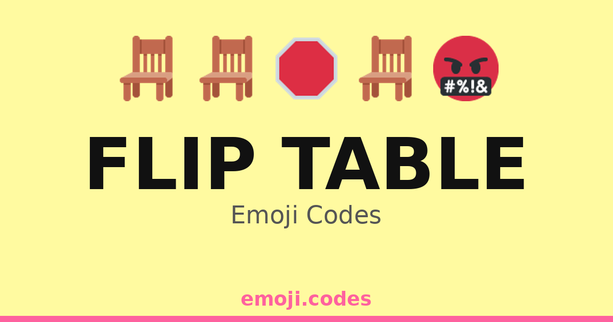 Flip Table Emoji Codes 💢🪑💥😤 — 394 Combinations to Copy & Paste