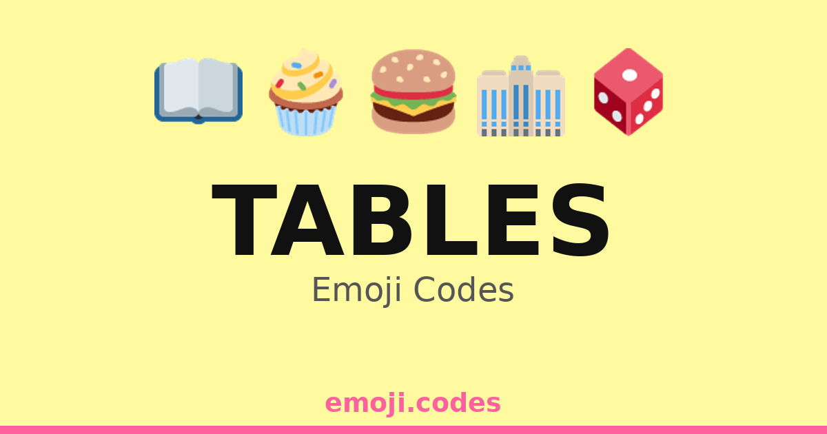 Tables Emoji Codes 🍔🍕🥗🍰 — 163 Combinations to Copy & Paste